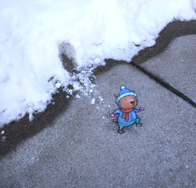 David Zinn e l’arte dello stupore che svanisce con la pioggia - LifeGate