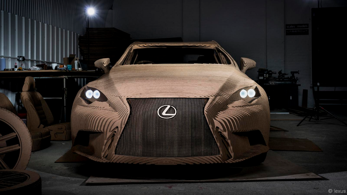 Lexus builds an elctric car made from laser-cut cardboard - LifeGate