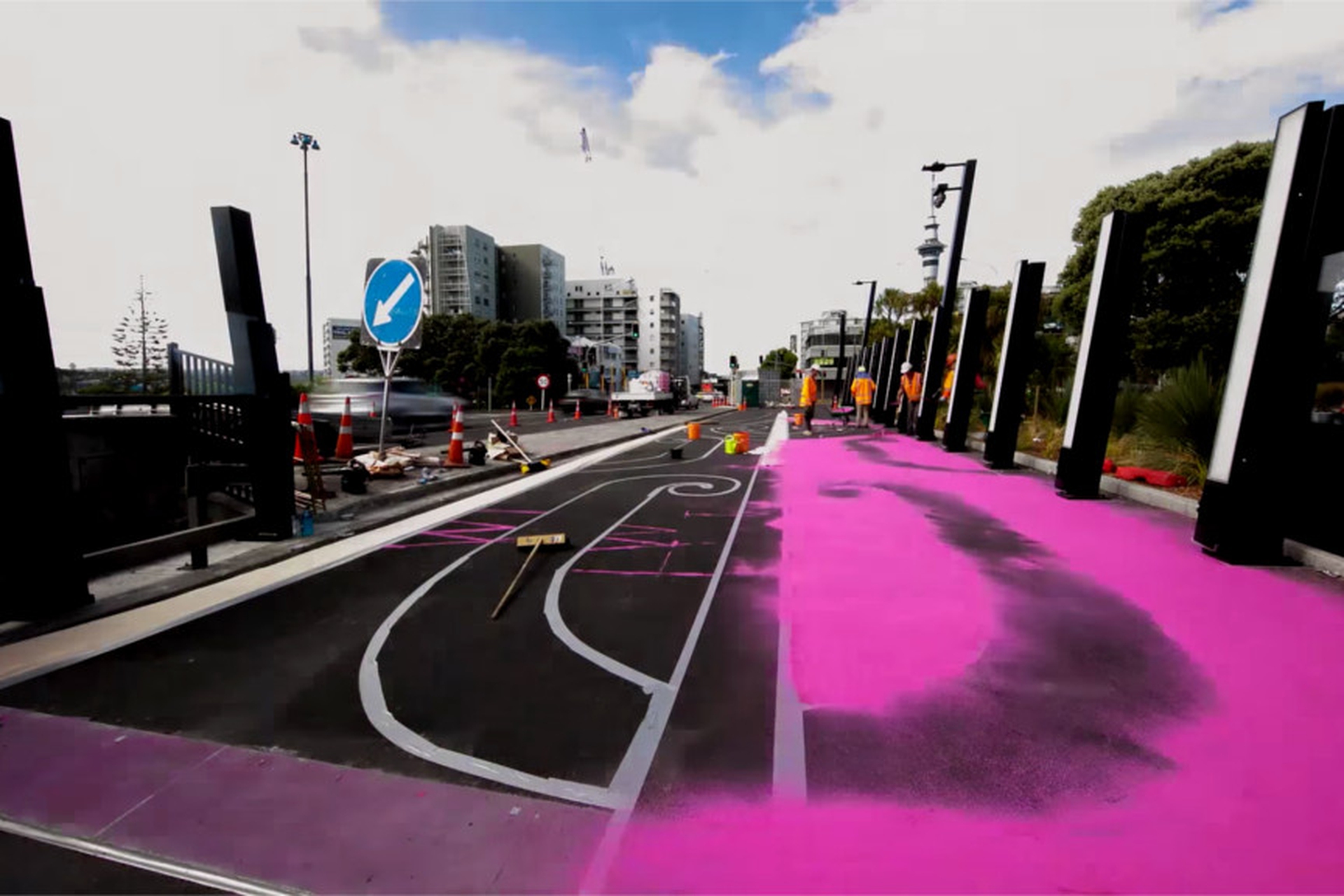 This pink cycling lane in New Zealand amazed the world - LifeGate