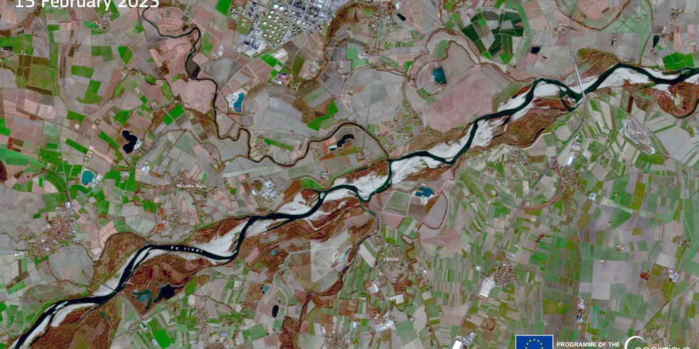 The Po river is already as dry as in summer due to ongoing drought ...