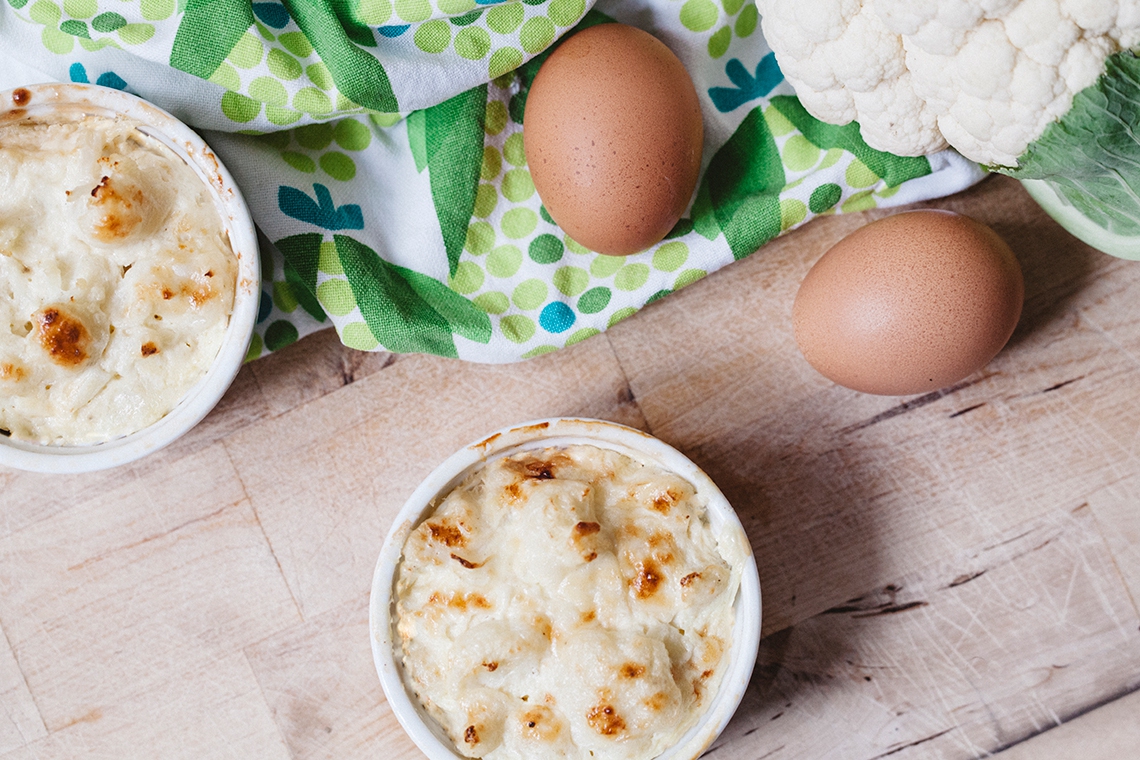 Baked cauliflower stalks