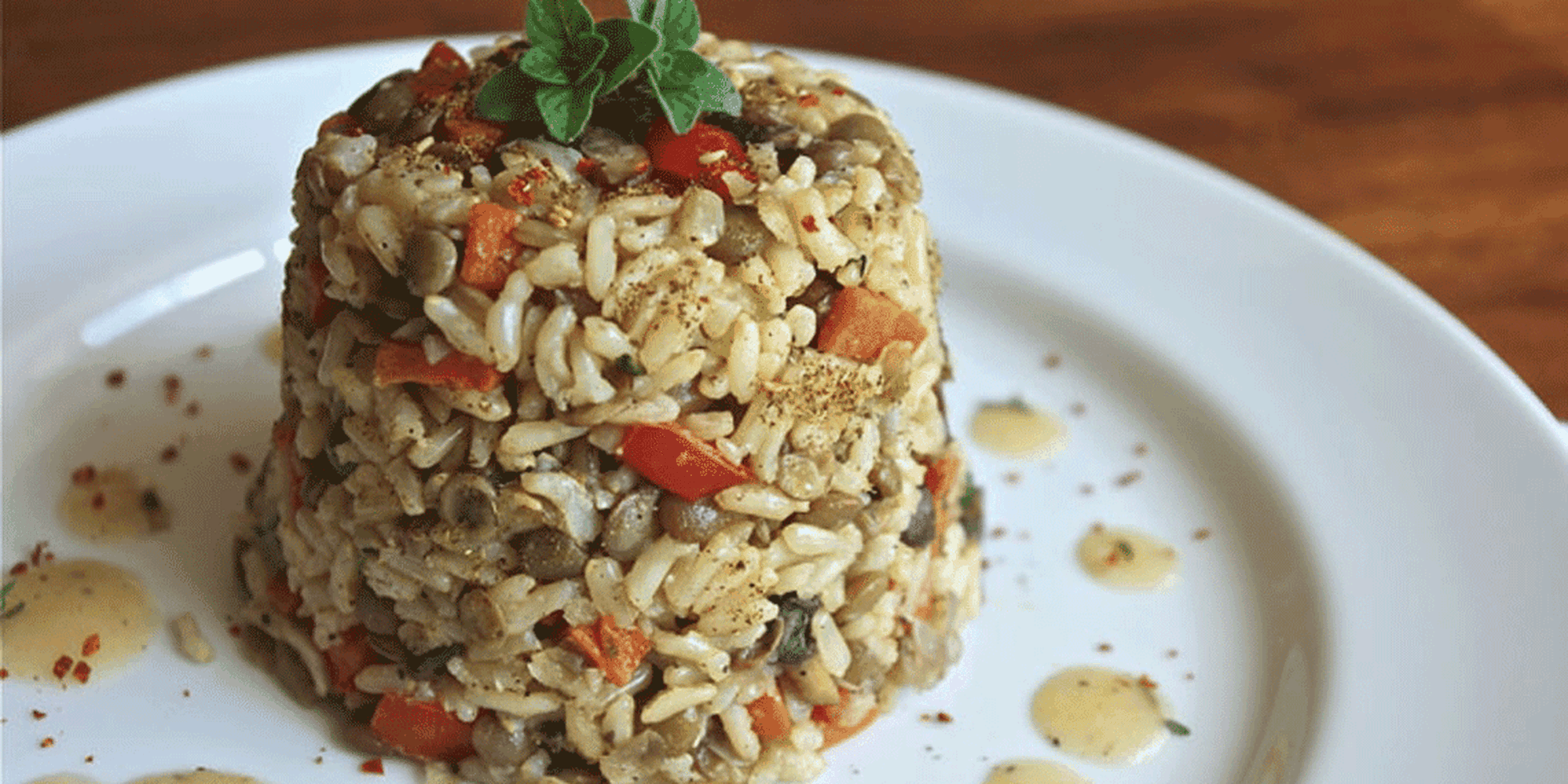 Timballo di riso e lenticchie